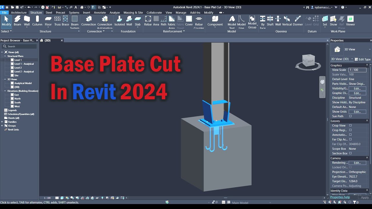 Base Plate Cut Tutorial in Revit 2024 - YouTube