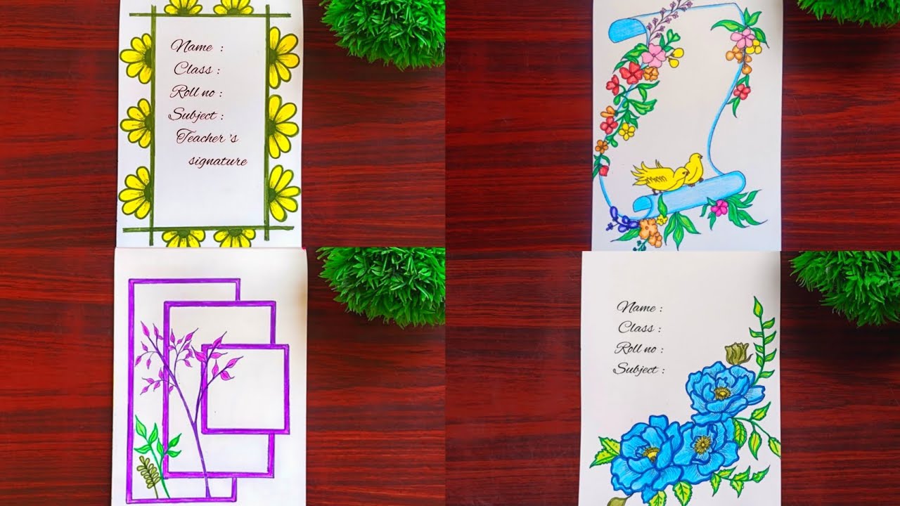 4 Project work designs /Simple border designs /Assignment Front Page ...