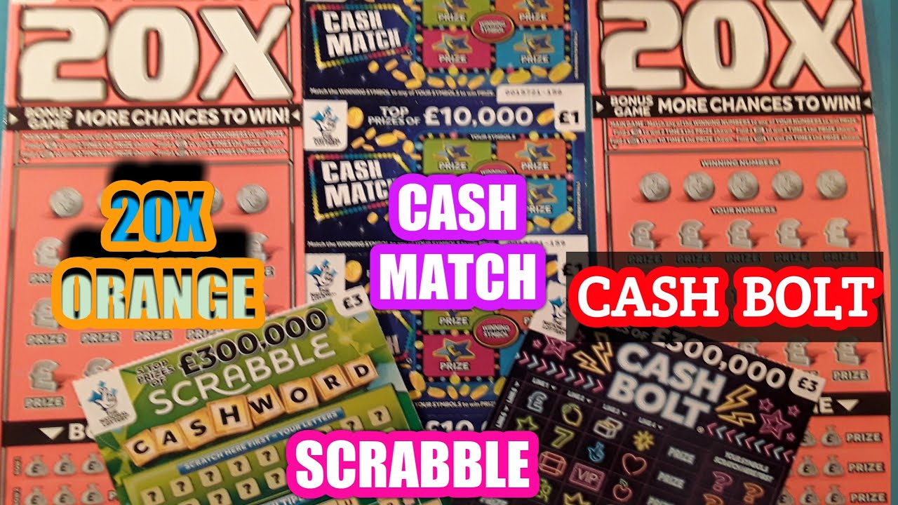 20X Orange..Scratchcards..New Cash Match..Cash Bolt..SCRABBLE CASHWORD ...