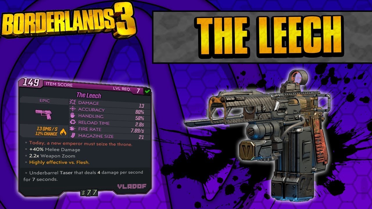 Borderlands 3 | The Leech Unique Weapon Guide (Healing Pistol!) - YouTube