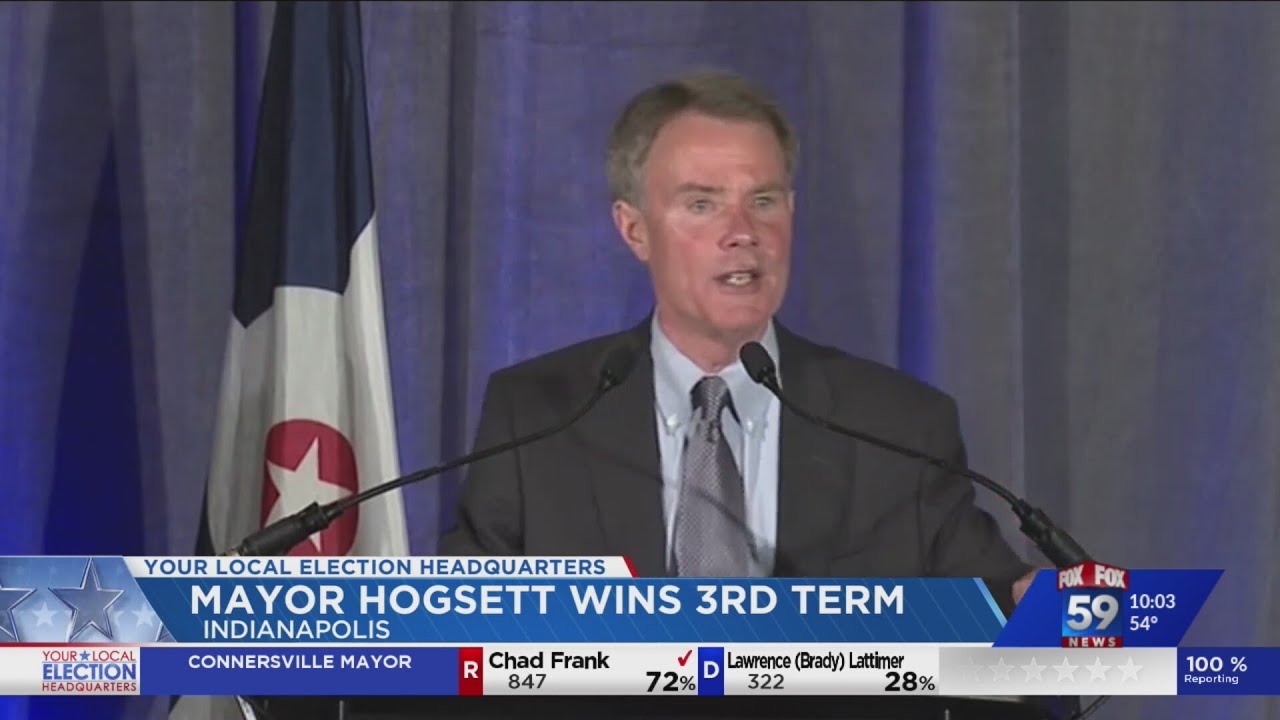 Joe Hogsett elected to third term as Indianapolis mayor - YouTube