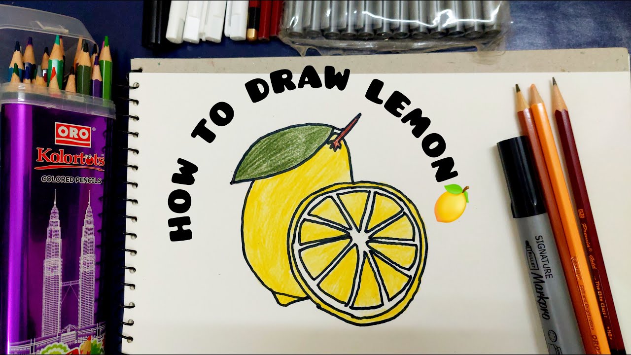 how to draw lemon in easy way. - YouTube