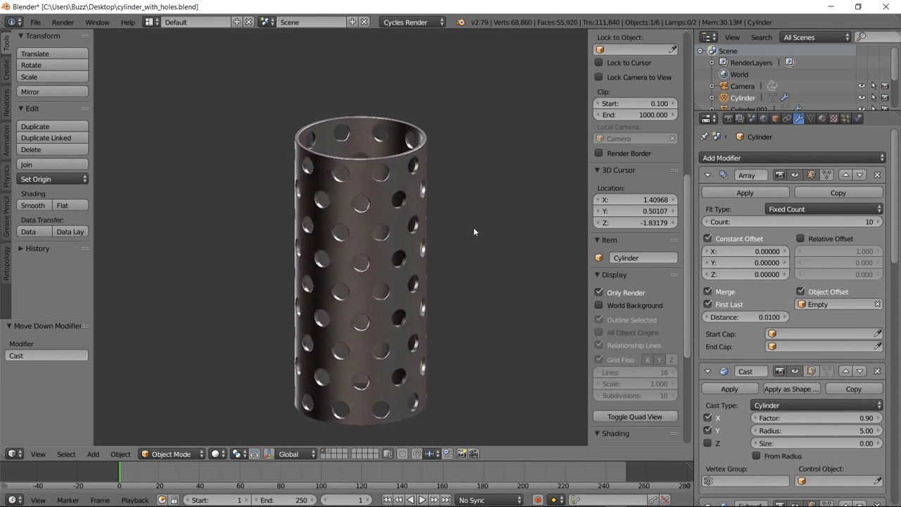 Blender - Procedural Heat Sync for gun or exhaust - YouTube