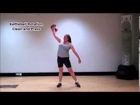 Kettlebell Rotation Clean and Press - YouTube