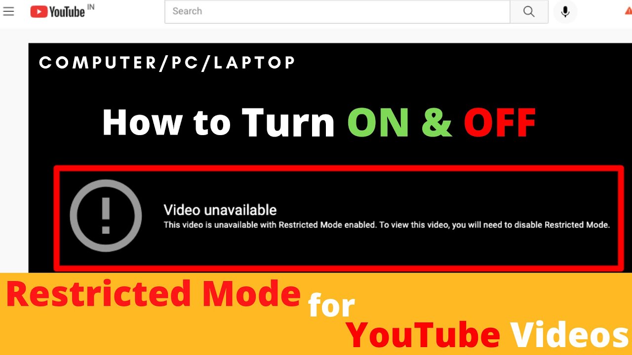 How To Turn On / Off Restricted Mode in YouTube - YouTube