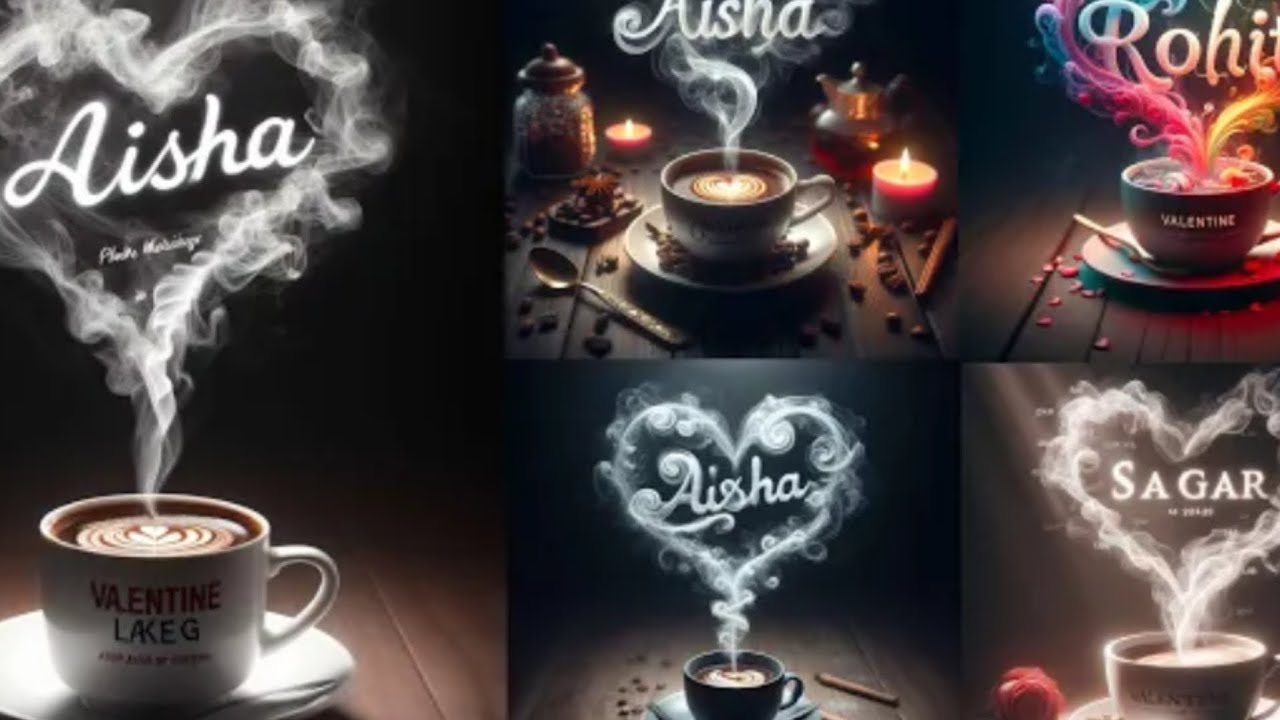 Viral 3D Ai Coffee Name Smoke Photo Editing 2024 || bing image creator ...
