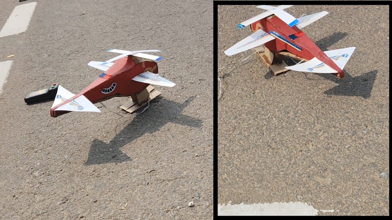 "How to Make an Airplane with DC Motor ! Simple Flying Model at Home ...