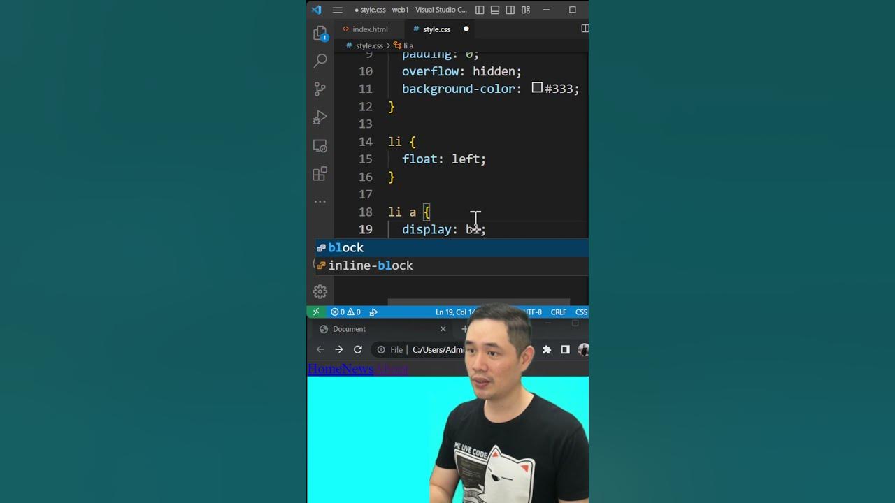CSS#14 Navigation Bar ตอนที่ 29 เรียนเขียนเว็บพื้นฐานด้วย HTML CSS JavaScript โดย อ.พี่หมีไลฟ์ ...