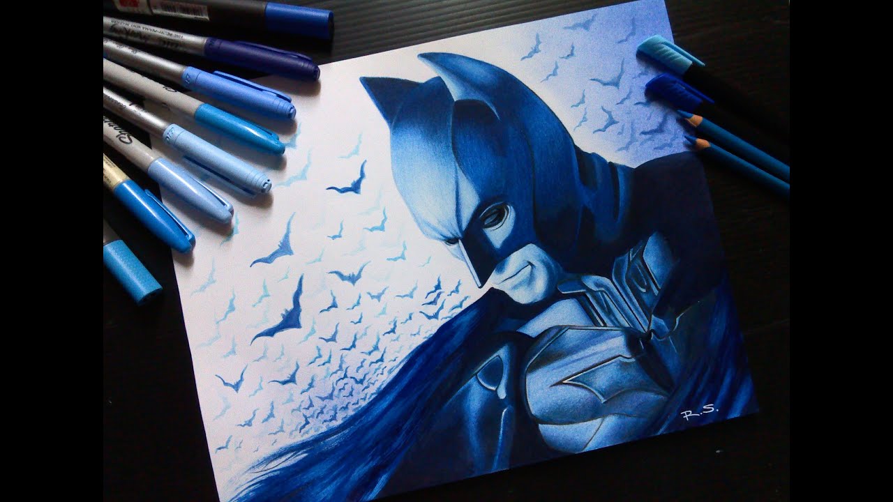 DIBUJO CON TODOS MIS MATERIALES DE COLOR AZUL!!! - YouTube