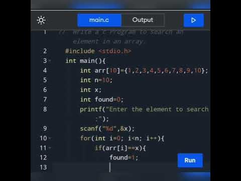 How to write a c Program to search an element in an array. - YouTube
