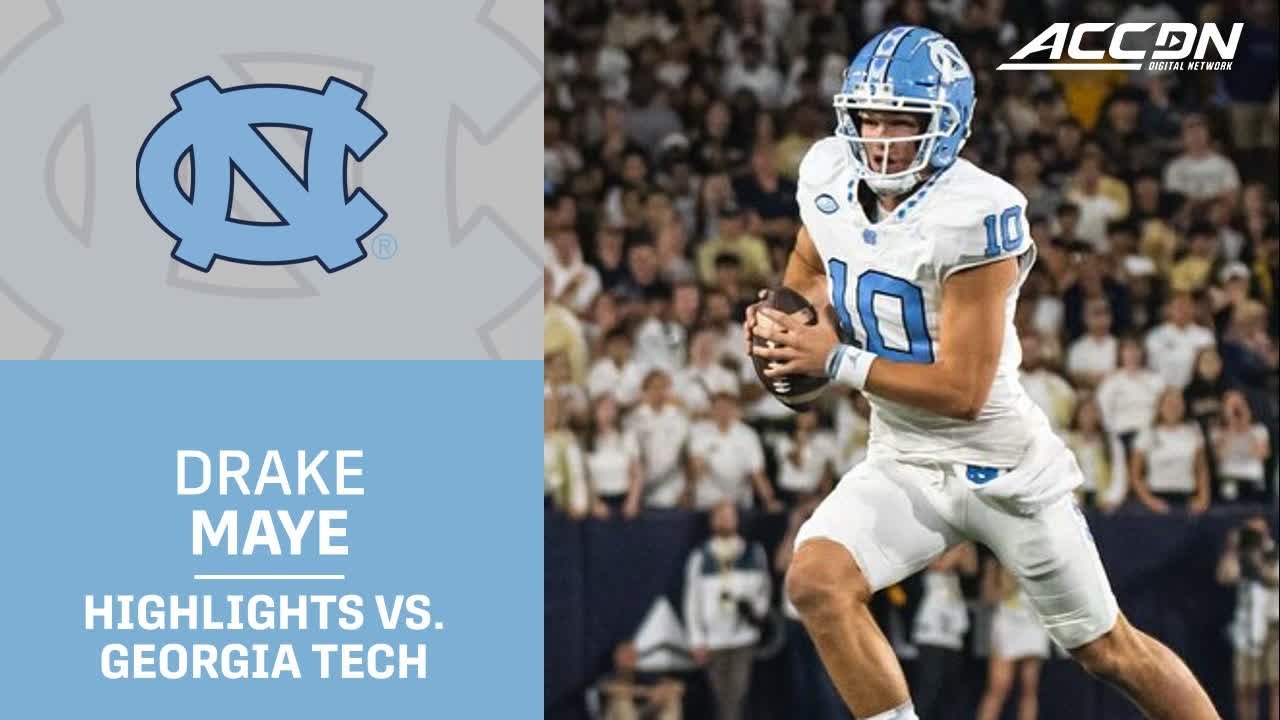 UNC QB Drake Maye Puts Up Big Numbers In Atlanta - YouTube