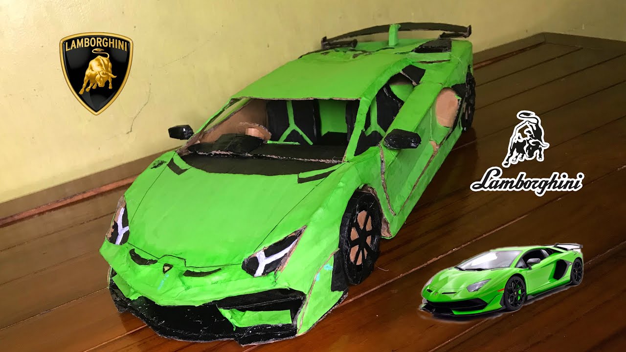 Wow‼️How to make a lamborghini aventador svj sports car from a box ...