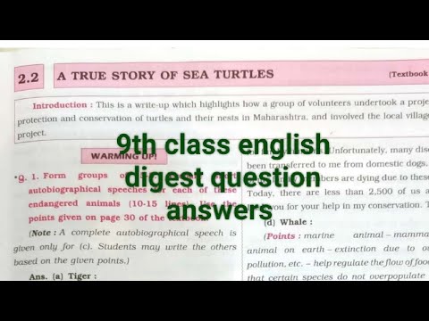 9th class english digest question answers chapter 2.2 A TRUE STORY OF ...