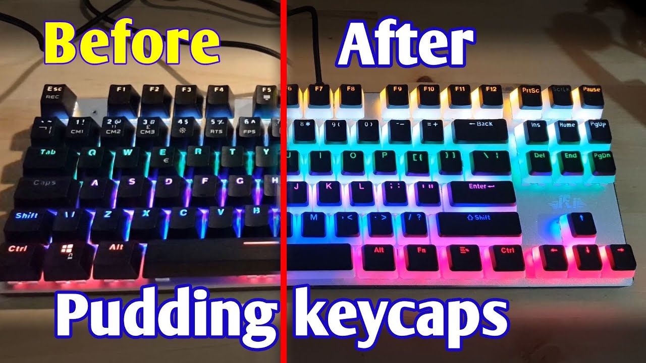 HyperX style Pudding Keycaps on Rii RK908 Mechanical Keyboard - YouTube