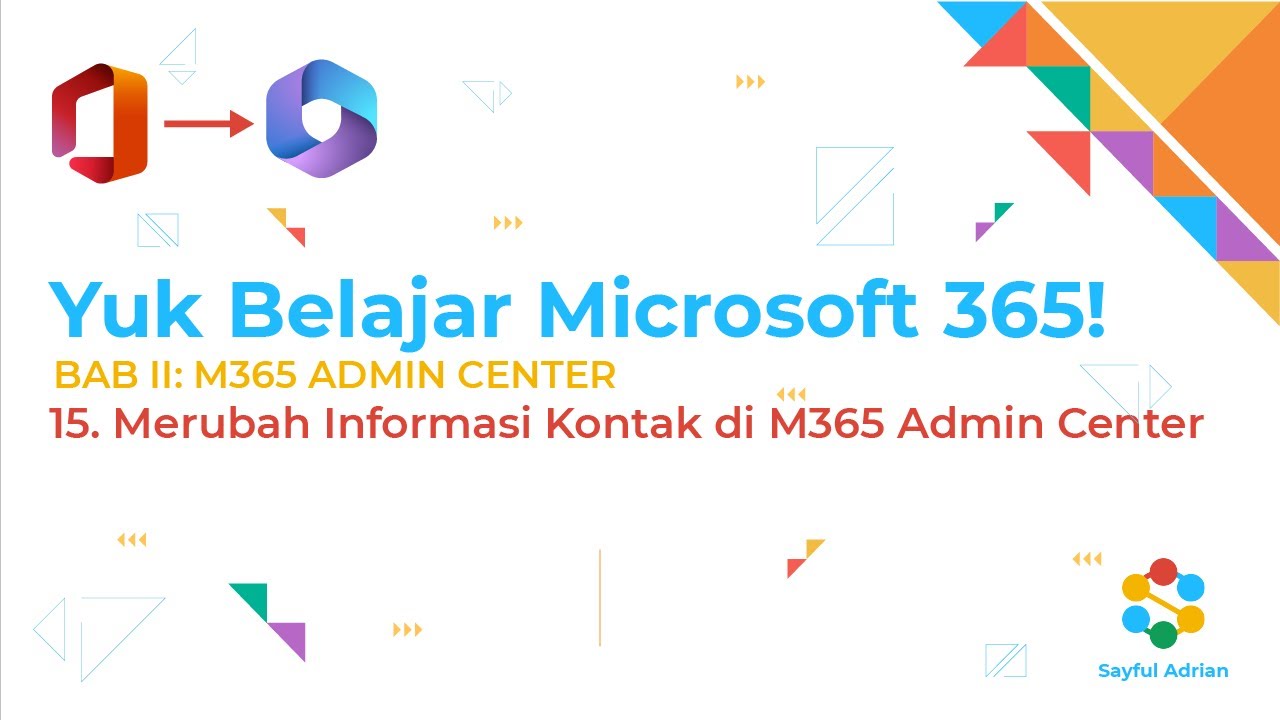 M365 - 15. Merubah Informasi Kontak di M365 Admin Center - YouTube