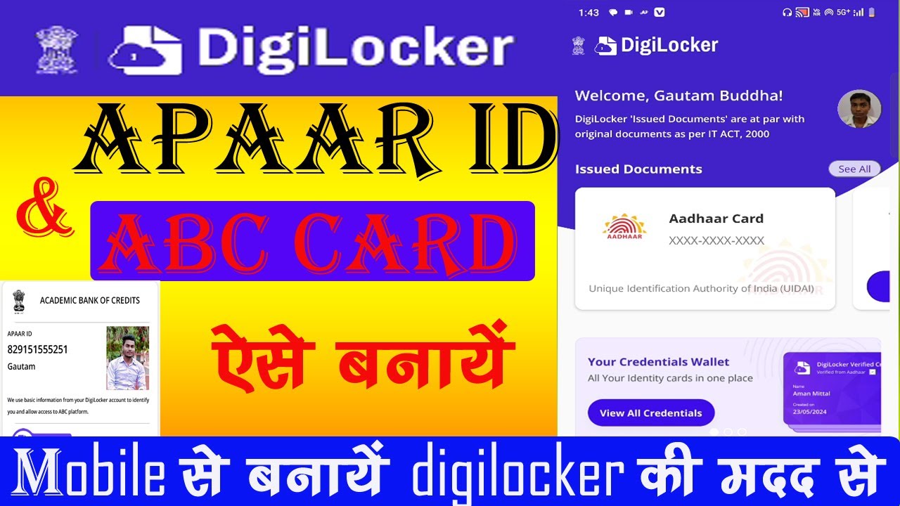 How to create an account on digilocker app How to create Apaar id card ...