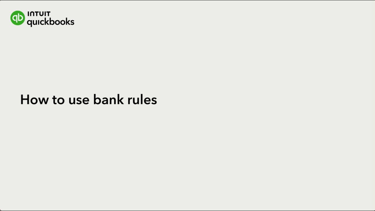 How to use bank rules - YouTube