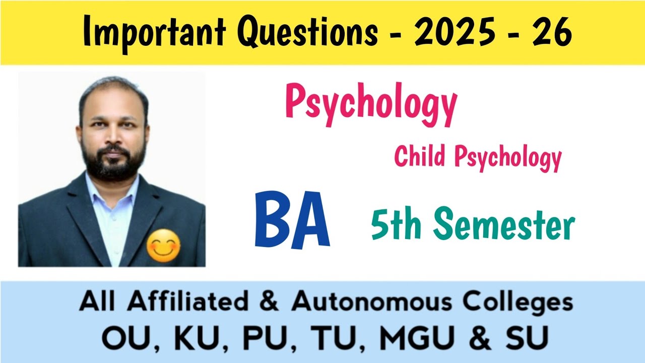 Child Psychology Important Questions 2025-26 BA 5th Semester V Sem ...