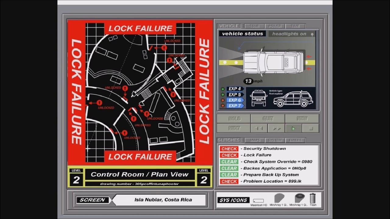 Jurassic Park Computer System Simulation - YouTube