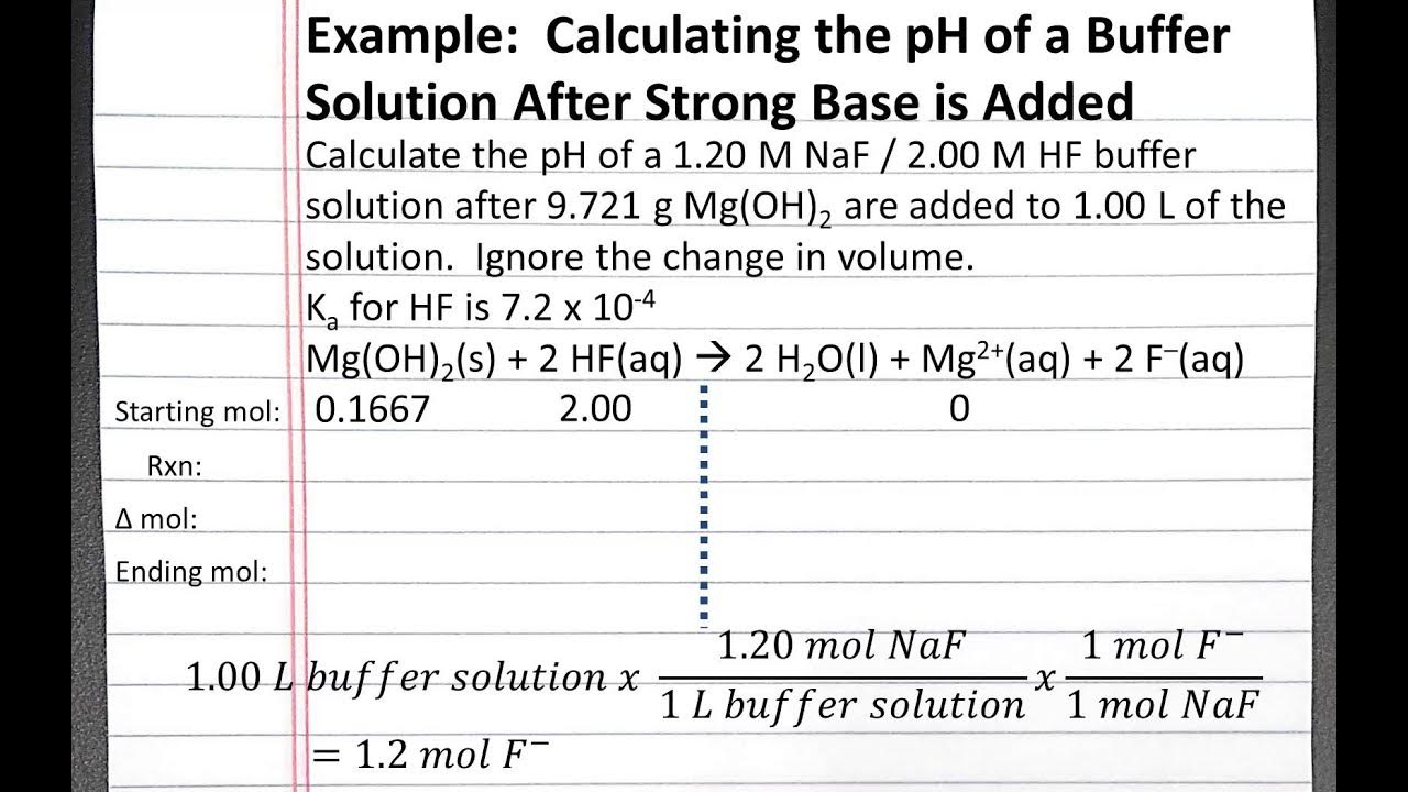 CHEMISTRY 201: Calculating pH after adding a strong base solid to a buffer solution - YouTube