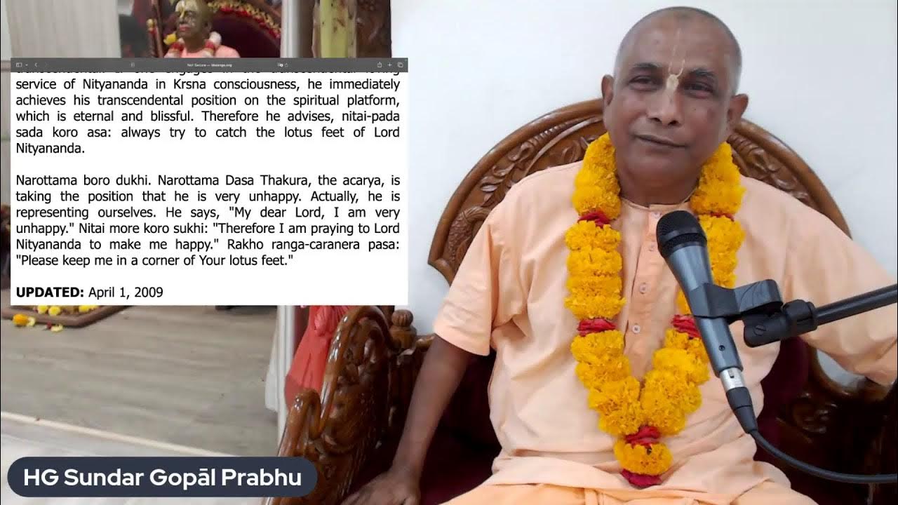 Nityananda Appearance Day Special - HG Sundar Gopal Prabhu - YouTube