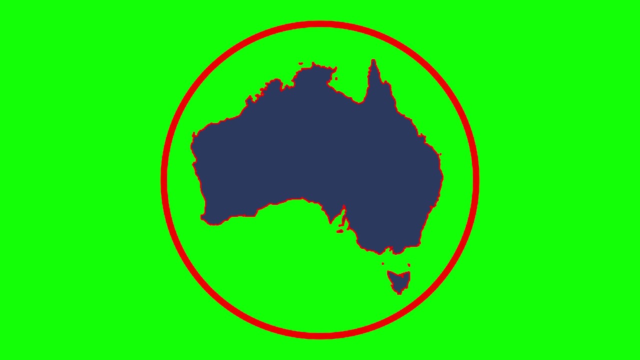 Australia Map Green Screen [2D CIRCLE ANIMATION AROUND MAP] - YouTube