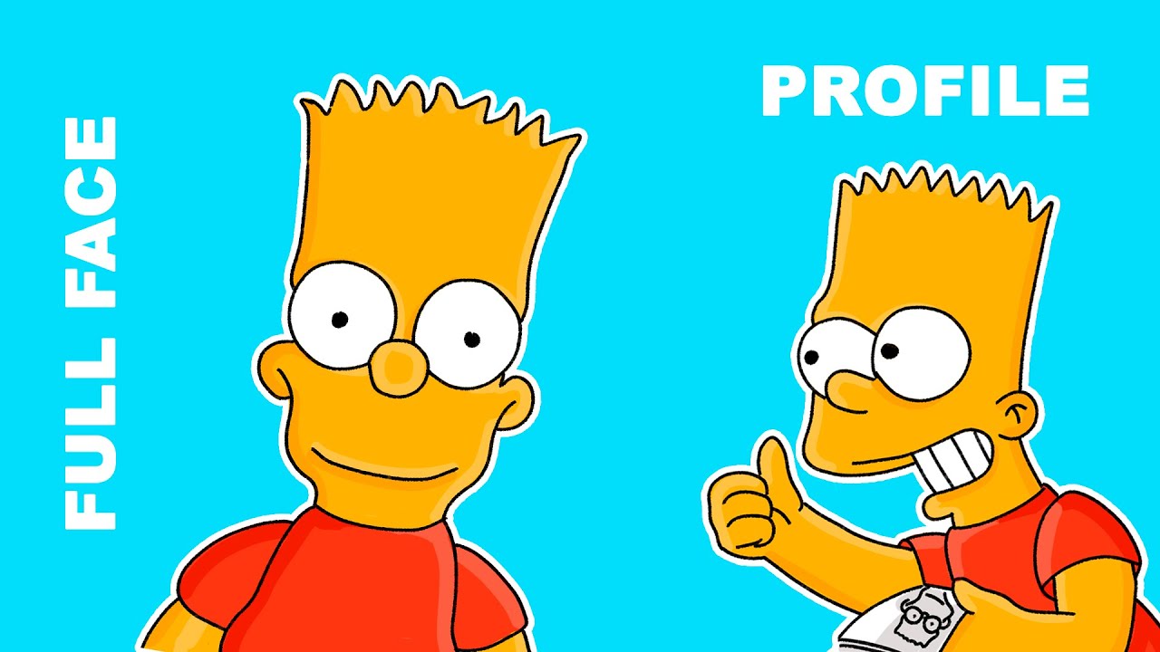 How to draw Bart Simpson head - YouTube