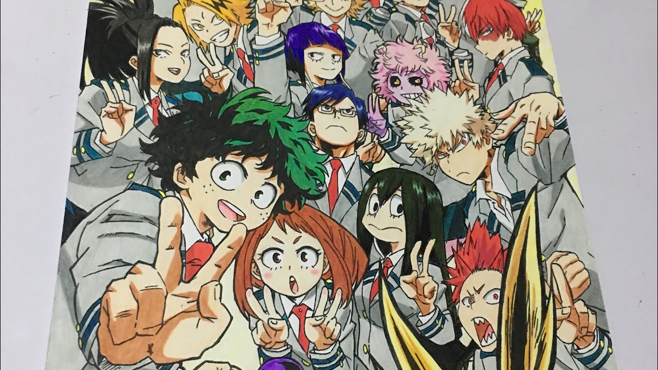 Drawing My Hero Academia CLASS 1-A - YouTube