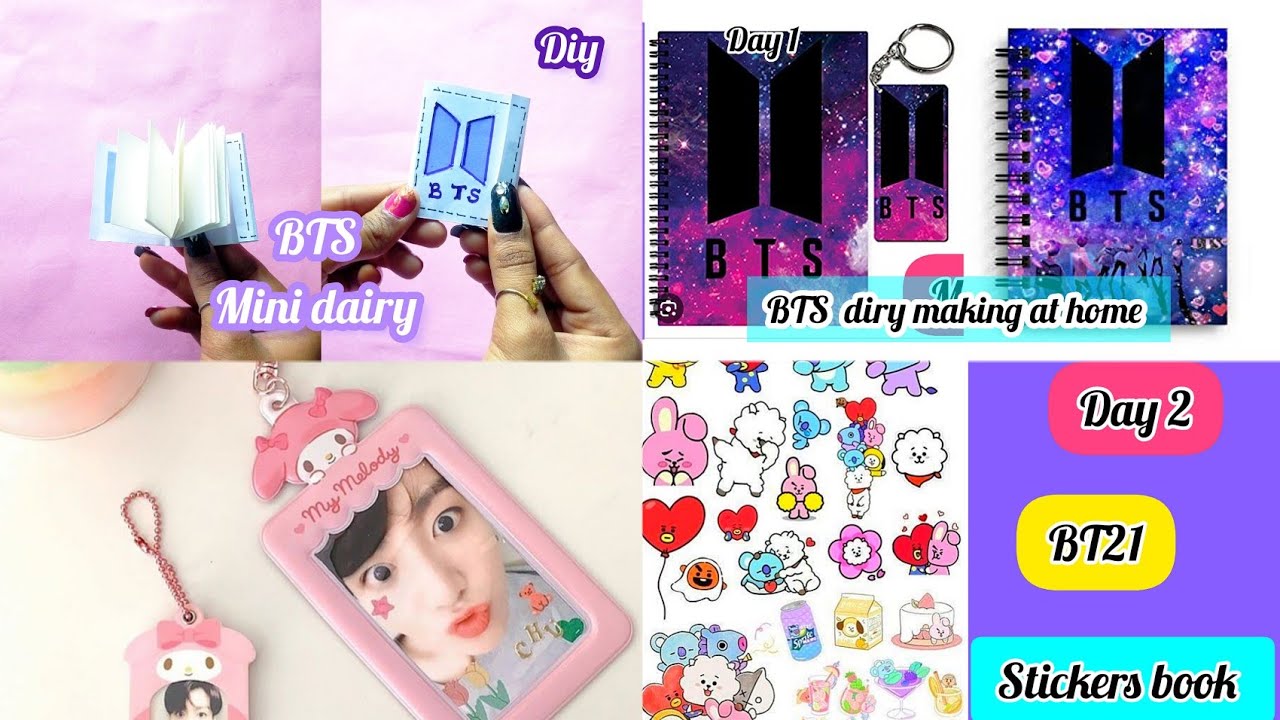 💜DIY BTS Craft/ easy paper craft/BTS stationery/ how to make/DIY/school ...