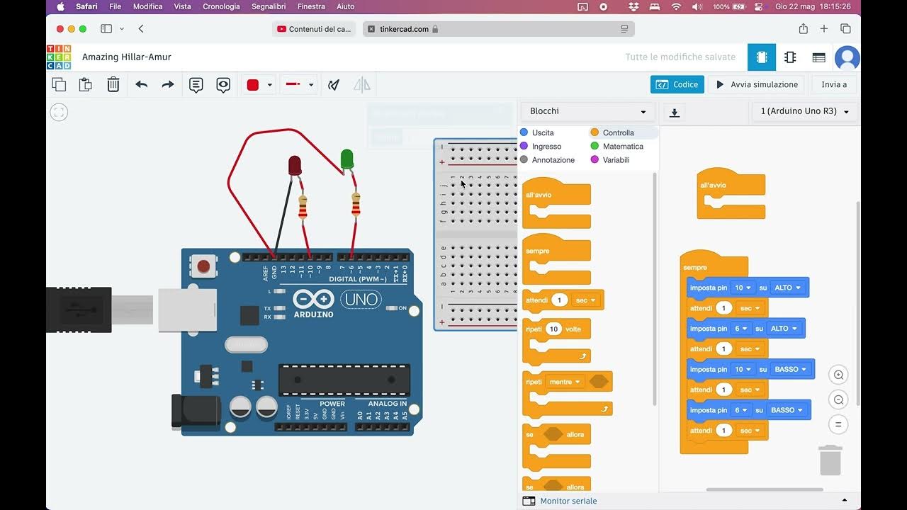 Introduzione ad Arduino: accensione dei led e uso dei servomotori - YouTube