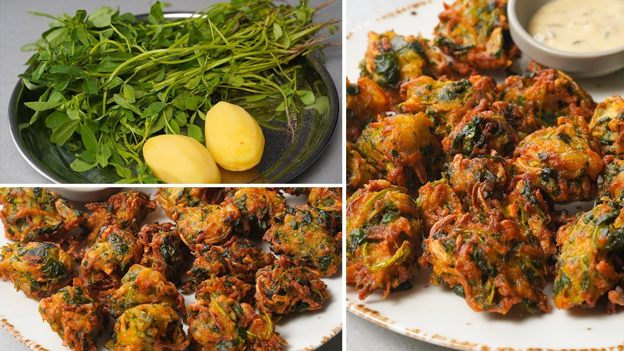 Crispy Methi Pakoda | Aloo Methi Pakoda | Bhajiya Recipe | Tea Time ...