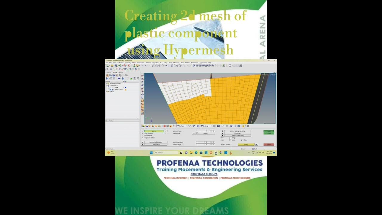 How to create 2D plastic component mesh Using Hypermesh - YouTube