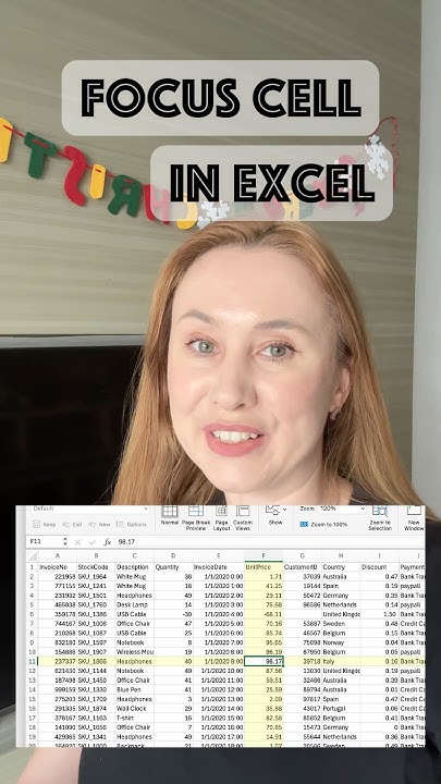 Focus cell in Excel #excel #exceltips #exceltricks - YouTube