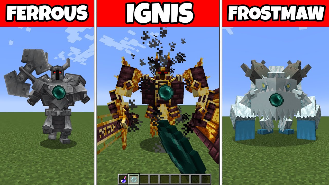 What's inside ALL BOSSES in Minecraft? What's inside Ignis,Frostmaw ...