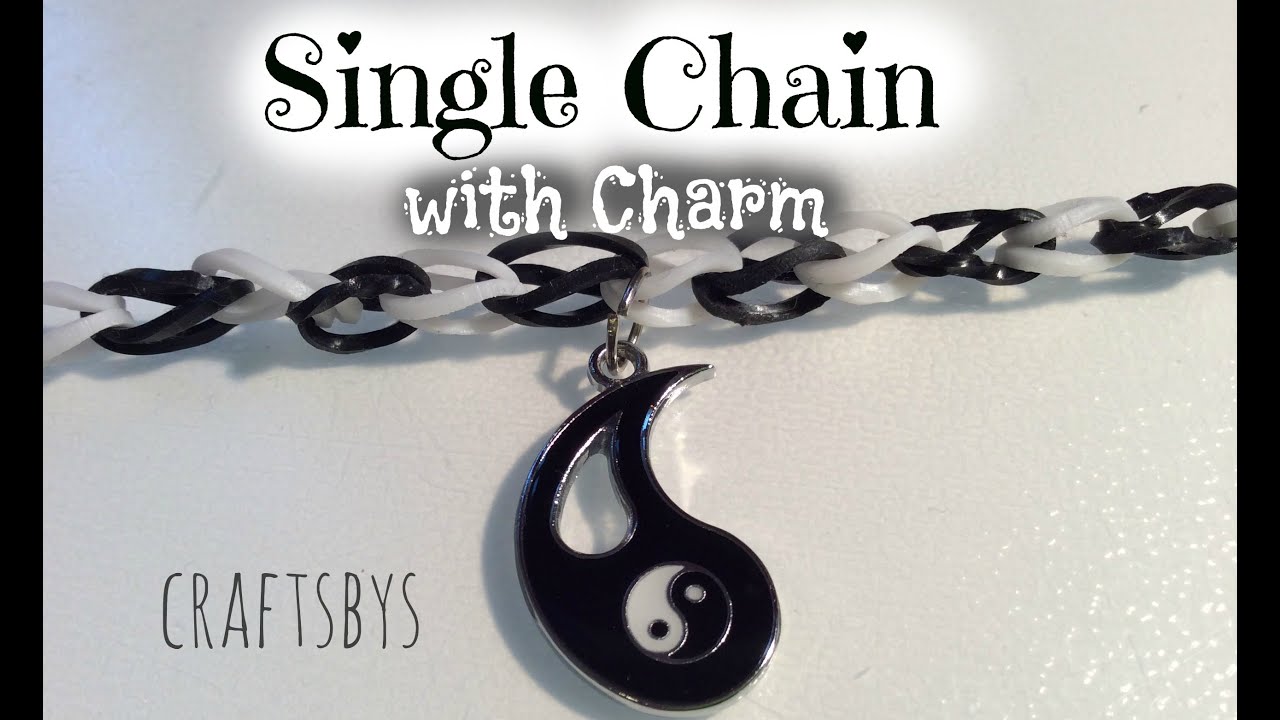 Single Chain bracelet with Charm | Rainbow Loom - YouTube