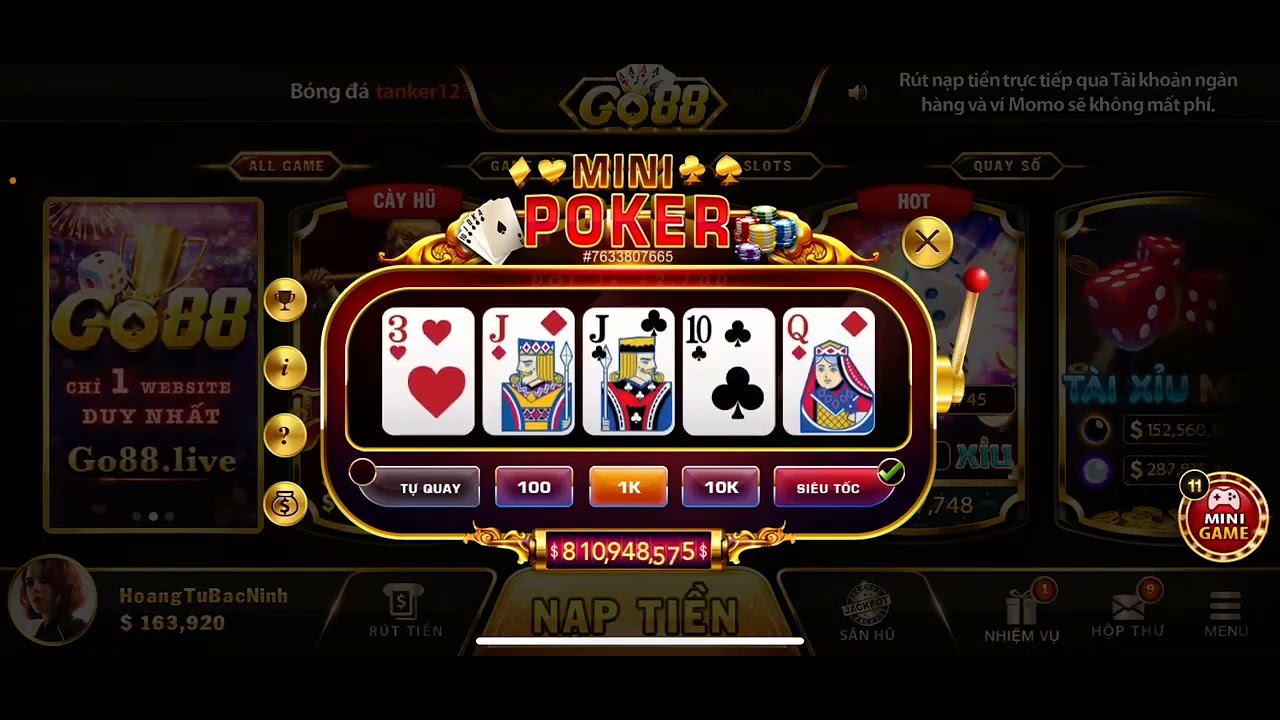 hôm nay mình review mini poker go88 - game bài đổi thưởng onlive thời ...