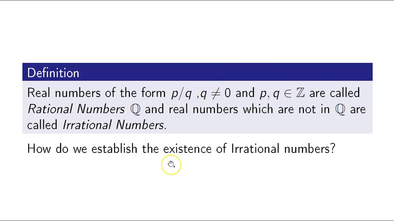 Mathematical Analysis Class 11: Rationals and Irrational Numbers - YouTube