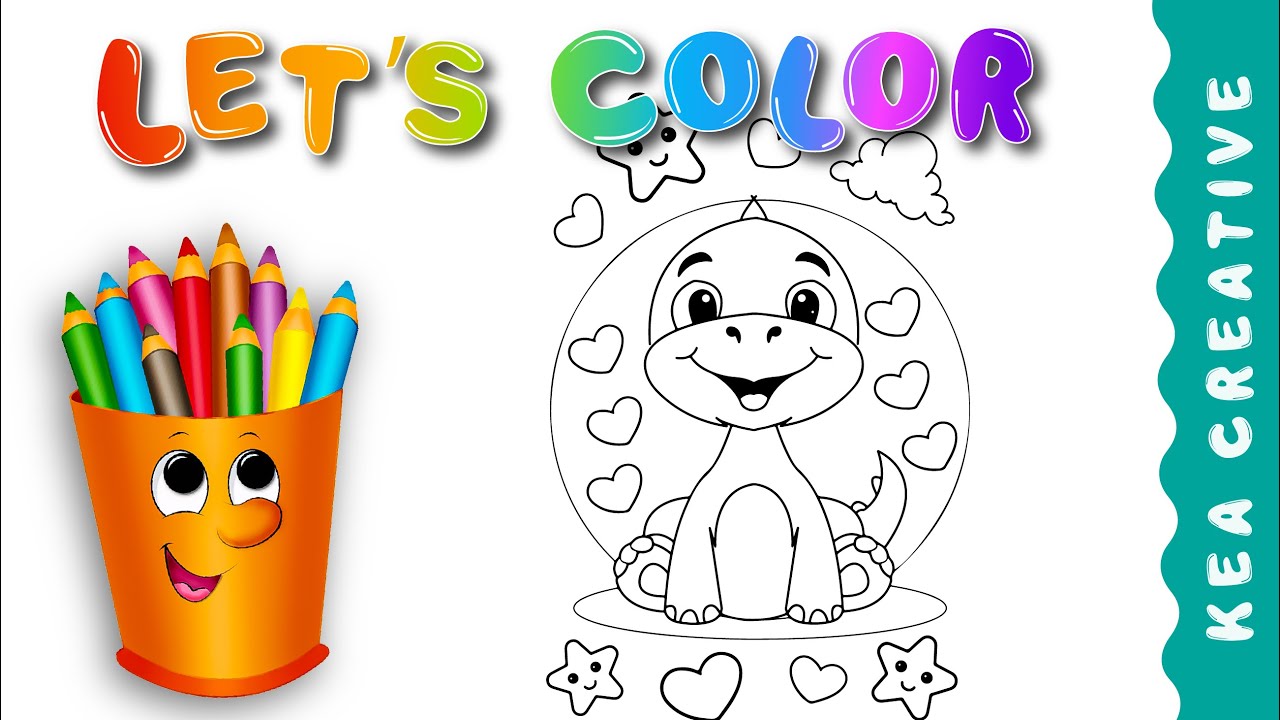 Dinosaur - How To Color Dinosaur- @KeaCreative2 - Coloring Pages For ...