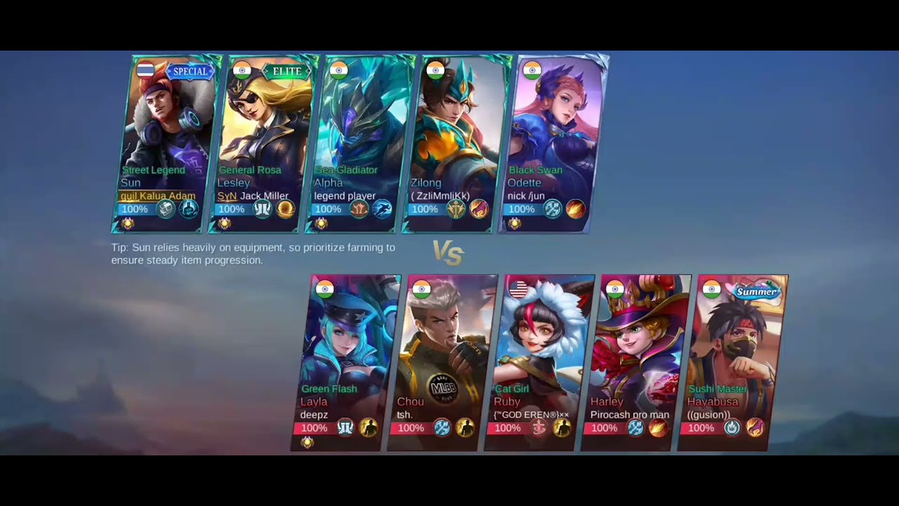 Full Match MLBB | Sun Lesley Alpha Zilong Odette vs Layla Chou Ruby ...