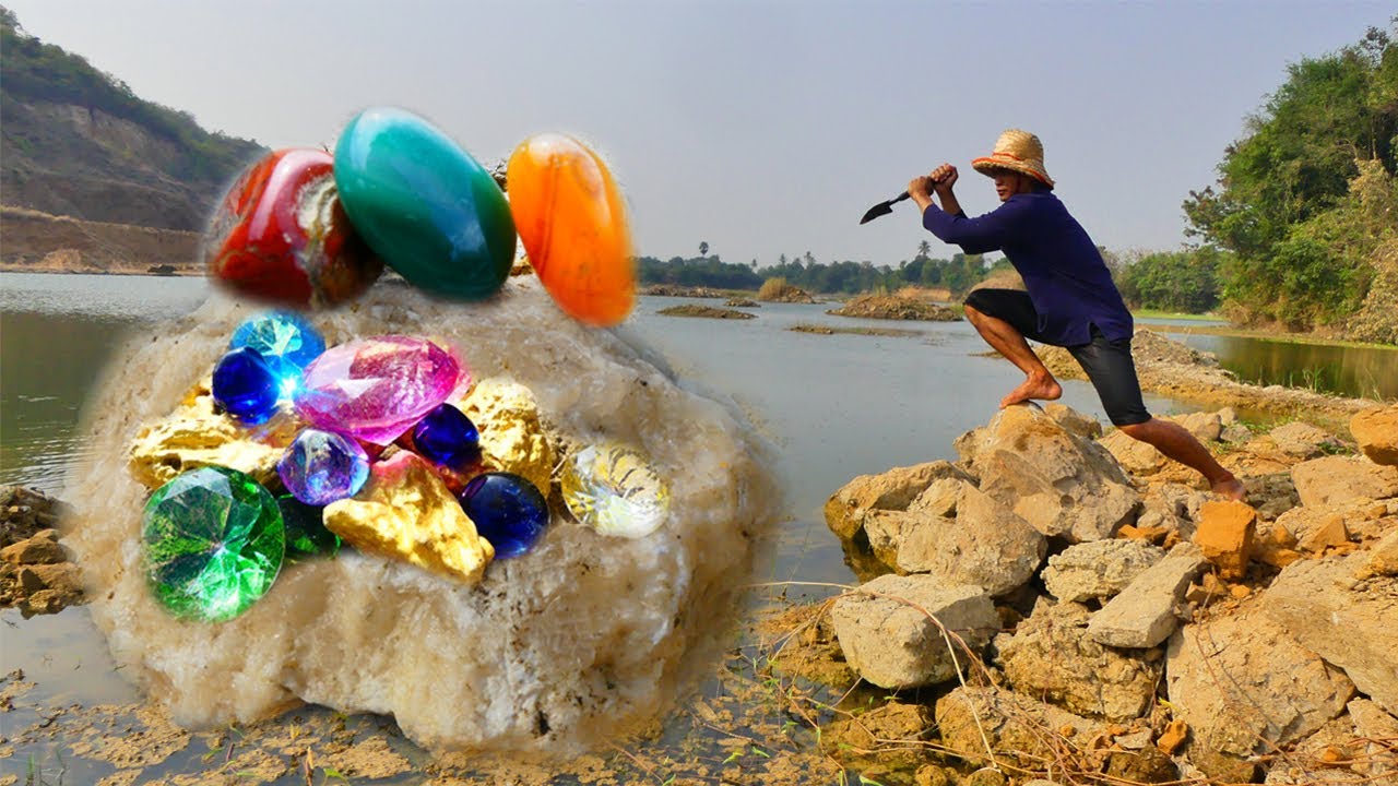 Top#3video Digging Up gems and gold nugget and Strange stone Pocket You ...