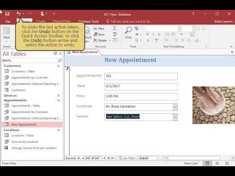 Access Chapter 1 Using Undo and Redo in MS Access 2016 - YouTube