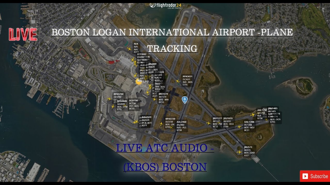 🔴 LIVE: (BOS) Boston Logan International Airport - ATC tower audio ...