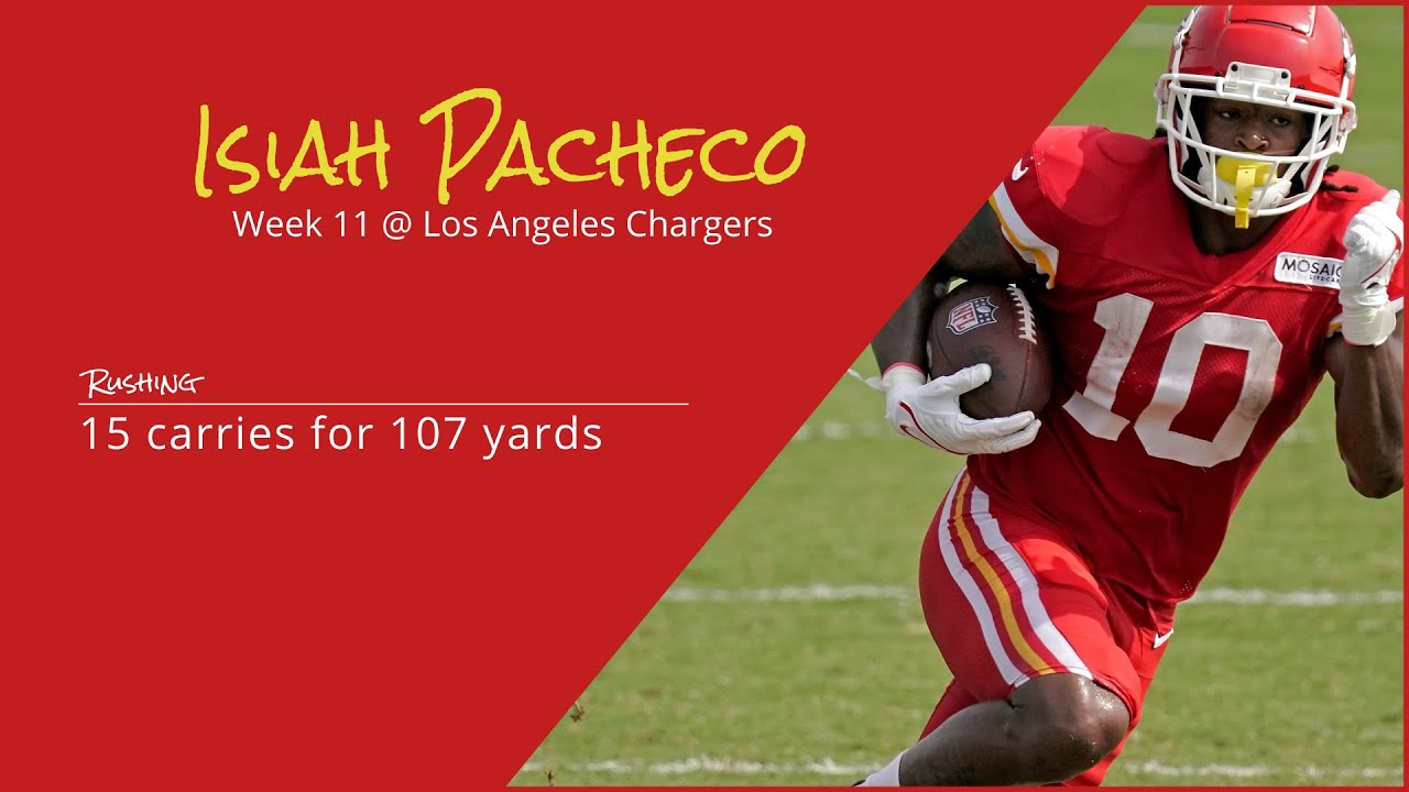 Isiah Pacheco RB Kansas City Chiefs | Every run | 2022 | Week 11 @ Los ...
