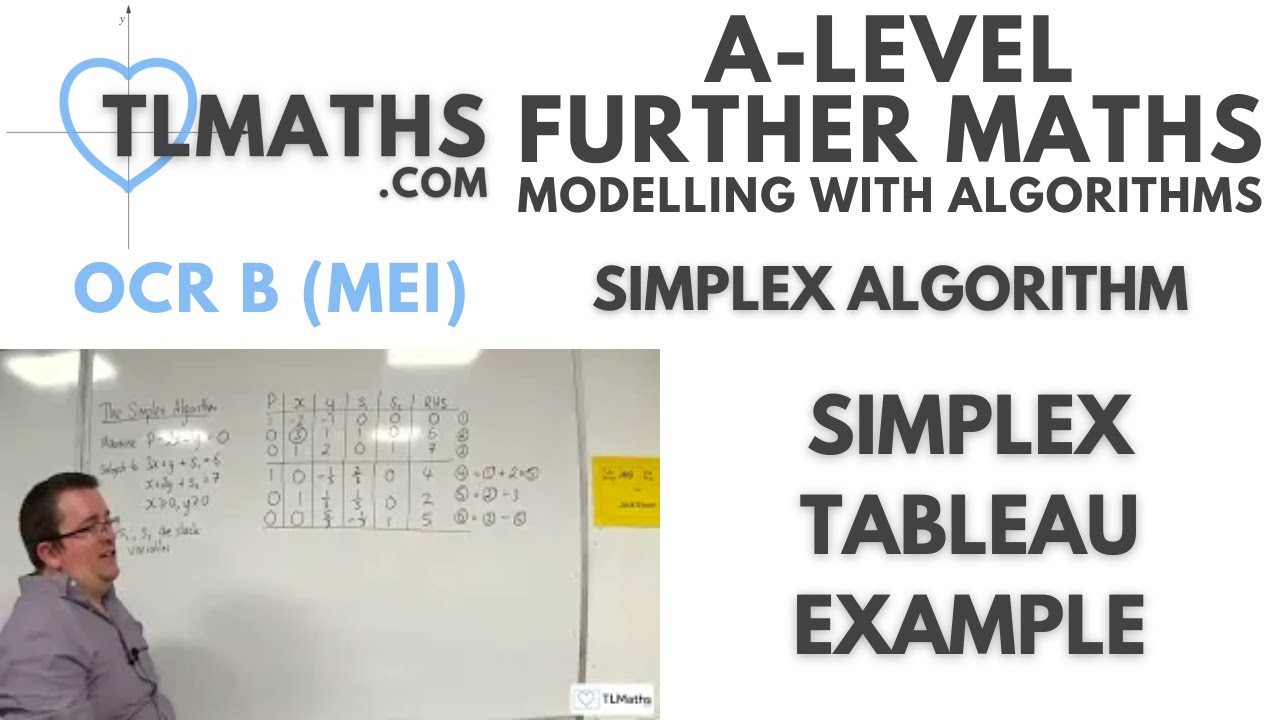 OCR MEI MwA J: Simplex Algorithm: 04 Simplex Tableau Example - YouTube