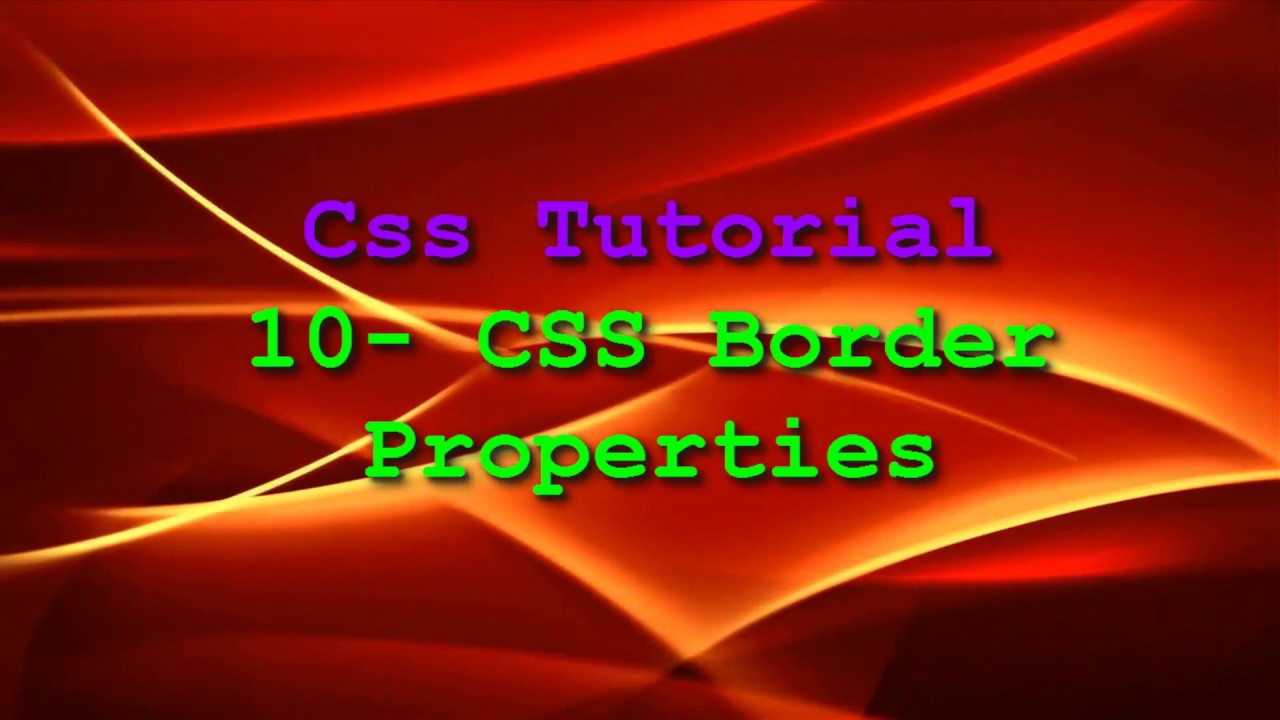 Css Border Properties Youtube 0525