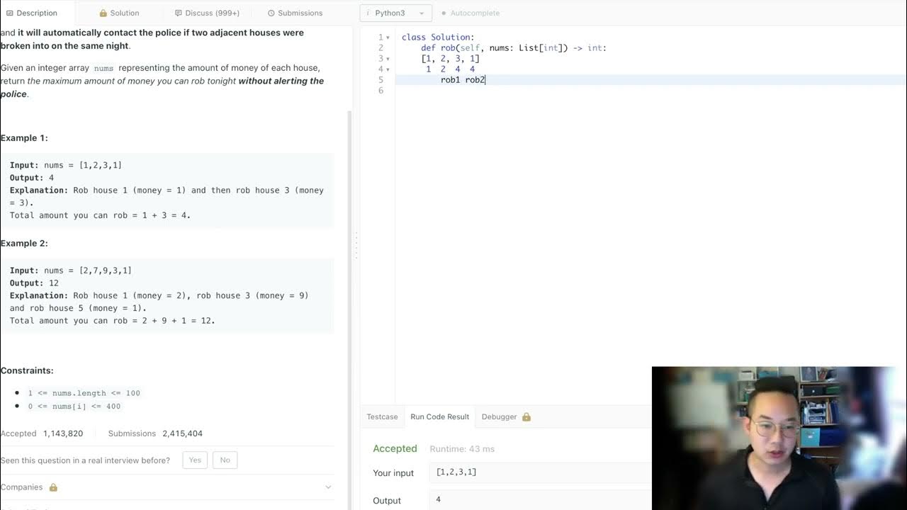 House Robber - Neetcode150 Series: (94 of 150) Leetcode - YouTube