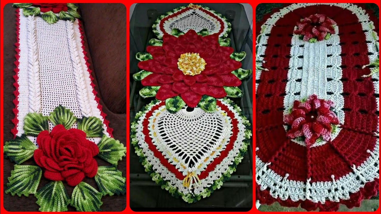 Spanish new crochet table mats design - Stylish crochet table rugs ...