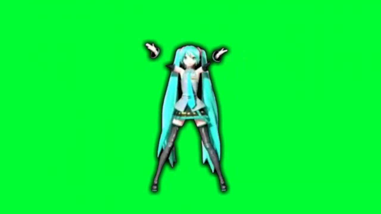 Hatsune Miku dancing,baile,fondo verde,green screen,pantalla verde ...