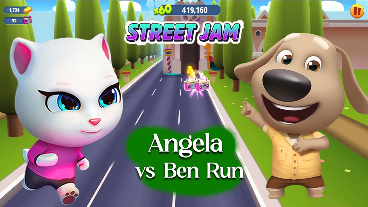 Talking Angela vs Talking Ben Runs in Street Jam Event 🔥 (Must Watch ...