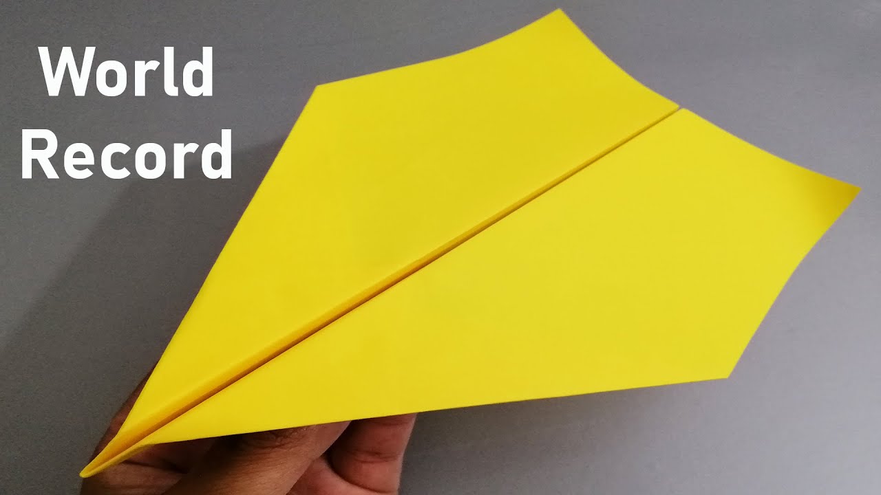 How To Make The WORLD RECORD PAPER AIRPLANE for Distance Step by Step ...